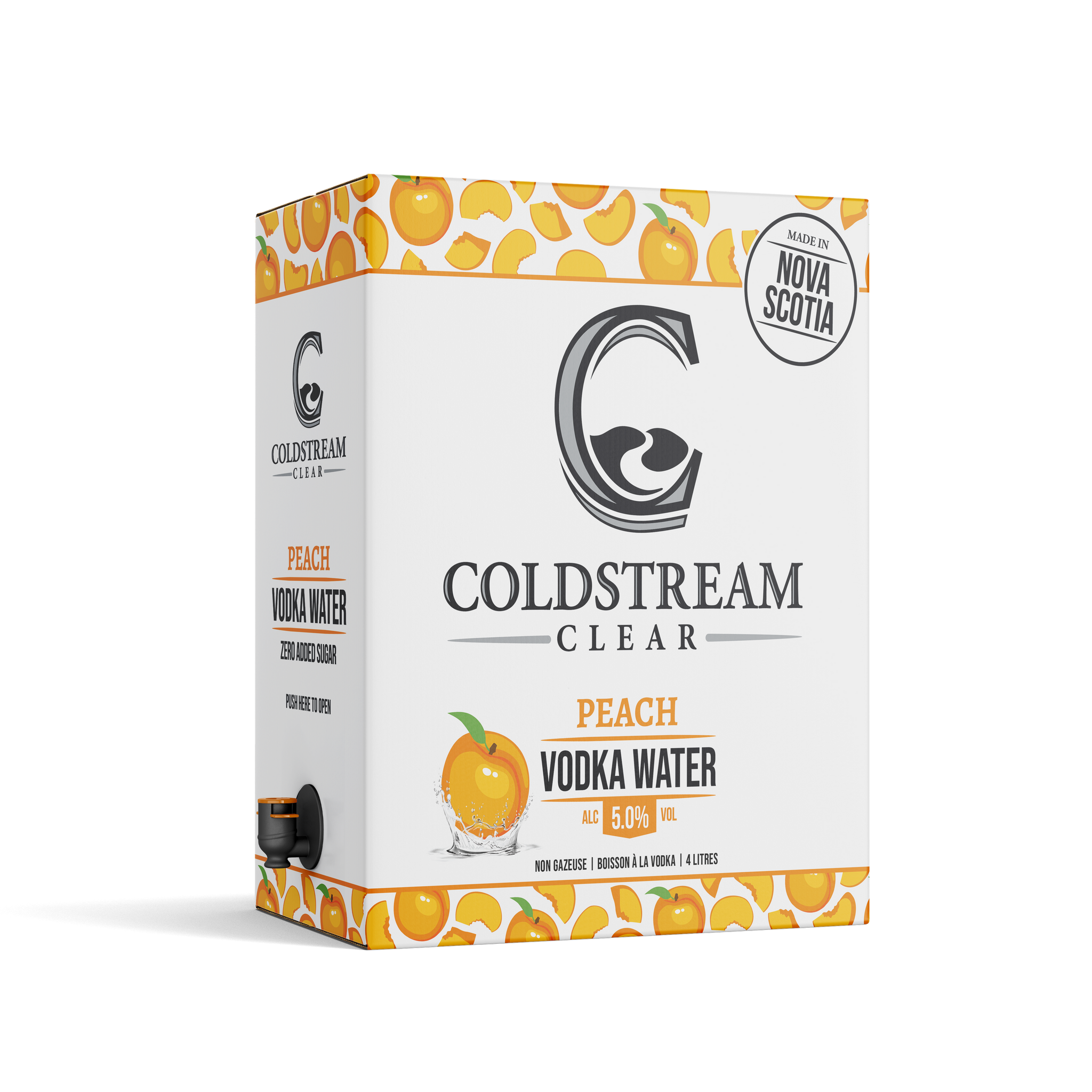 Peach Vodka Water Bag-In-Box – Coldstream Clear Distillery